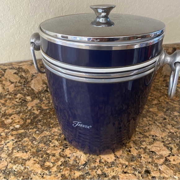 Fiesta | Dining | Fiesta Vintage Blue Ice Bucket With Lid Mid Century ...